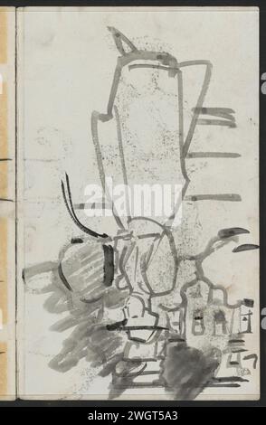 Figure on the street, 1875 - 1934 Leaf 3 Recto from sketchbook LX with ...