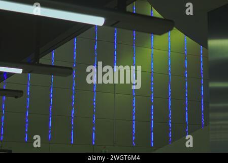 Brussels, Belgium. 5 February, 2024. Interior inside a metro station ...