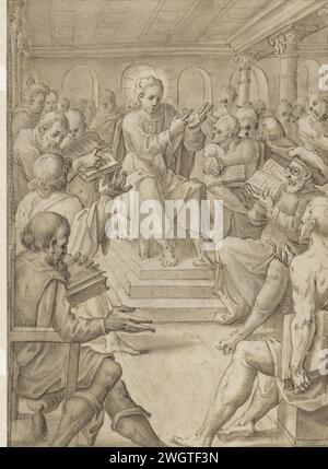 Sketch of Christ between the scribes Stock Photo - Alamy