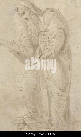 Moses with the tables of the law and a staff Stock Photo - Alamy