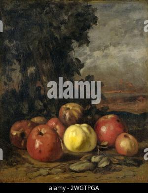 Gustave Courbet - Still Life with Apples Pear and Pomegranates Stock ...