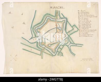 Fortress map of Blokzijl, Anonymous, c. 1650 - c. 1700 print paper etching maps of cities ...