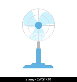 Portable desk fan device. Cooling air ventilator, wind blower device ...