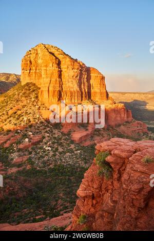 Golden Hour Glow on Sedona's Bell Rock Peaks Stock Photo - Alamy