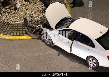 Car crash at night city Stock Photo - Alamy