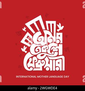 International mother language day Bangla typography vector illustration ...