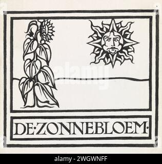 Design for vignette with sunflower and sun; The sunflower Stock Photo ...