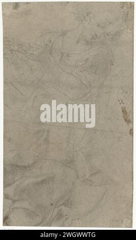 Study of a floating angel, Domenichino, 1613 - 1623 drawing paper ...