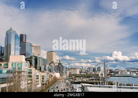 Seattle, WA, US-April 4, 2022: Seattle skyline with Waterfront ...