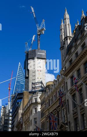 The construction site of One Leadenhall, a 36-storey, 183-metre high ...