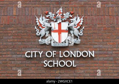 City of London school sign on red bricks wall in London Stock Photo - Alamy