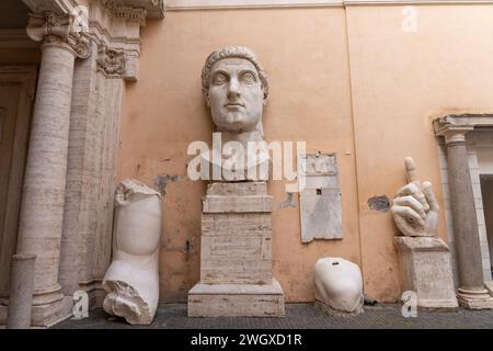 The surviving portions of the statue of Roman Emperor Constantine the ...