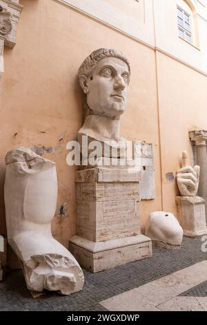 The surviving portions of the statue of Roman Emperor Constantine the ...