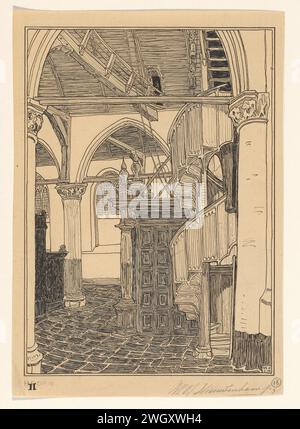 Interior of the Noorderkerk in Hoorn, Wijnand Otto Jan Nieuwenkamp, in ...
