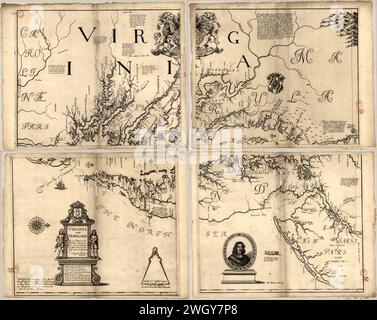 Map of Virginia and Maryland by Augustine Herrman Stock Photo - Alamy