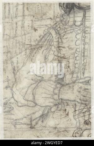 Drawing, Study of the upper part of the body of a running girl, ca ...