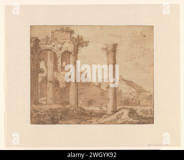 The forum of Nerva in Rome, seen from the Temple of Minerva Stock Photo ...