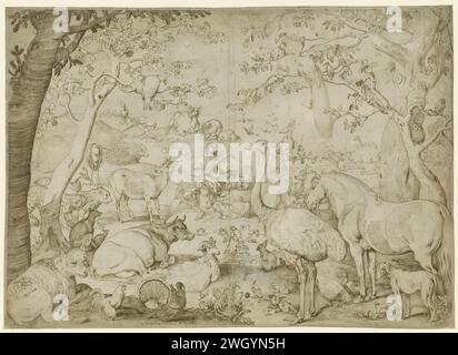 Orpheus Charming the Beasts, by Sinibaldo Scorza, c. 1615 Stock Photo ...