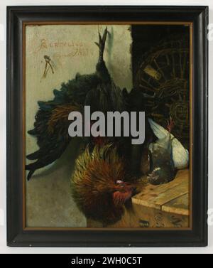 Bartus Korteling (1853-1930) - Stilleven met koperen pan Stock Photo ...