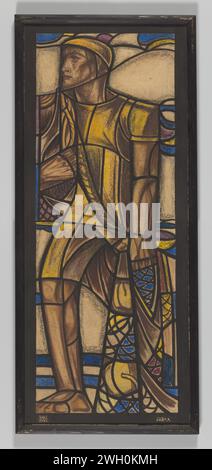 Design for Raam in the Amsterdams Lyceum, 1927 drawing cardboard. chalk ...