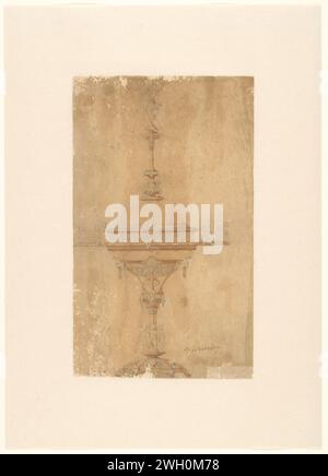 Design for a lid cup, Frédéric-Jules Rudolphi, c. 1845 - c. 1855 Cover ...