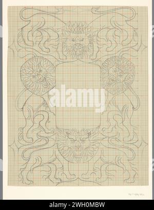 Ornamental design with Lions, Carel Adolph Lion Cachet, 1874 - 1945 ...