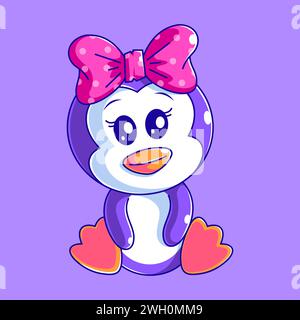 Cute penguin sitting cartoon style vector Stock Vector Image & Art - Alamy