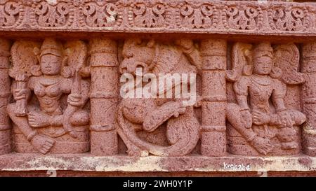 Carvings of Yali and Hindu deities Panel on the Group of Jain Temples ...
