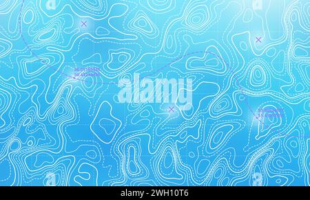 Ocean bottom topographic line map curvy wave isolines vector ...