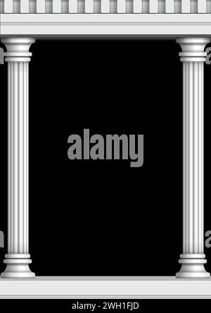 Classic marble pillars vector illustration for vertical edge design ...