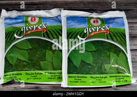 Cairo, Egypt, February 4 2024: Givrex Frozen Mulukhiyah, molokhia ...