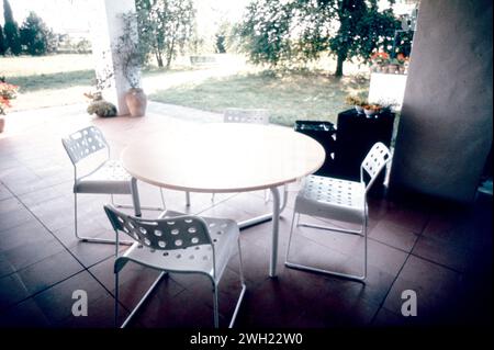 Bieffe design steel furniture outside table and chairs, Caselle, Italy ...