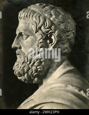 Marble bust of ancient Greek tragedian Sophocles (497-406 BC). Roman ...