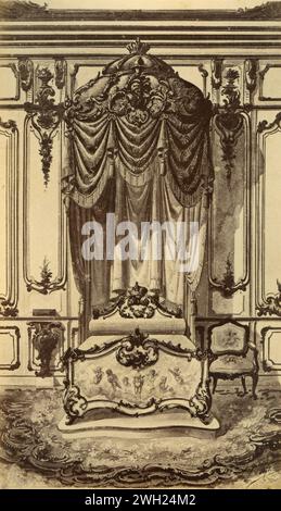 Louis XV, XVII century style bed said Pompadour, drawing by French ...