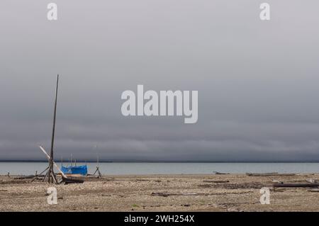 camp on a sandspit along Demarcation bay anwr 1002 coastal plain arctic ...