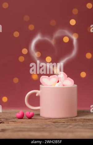 heart shape marshmallow for valentines background Stock Photo - Alamy