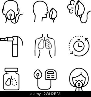 Vector icons set of nebulizers of different types. Vector outline ...
