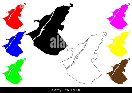 Kota India Asia City map blue print vector illustration Stock Vector ...