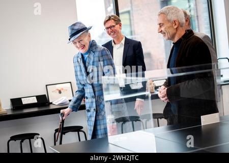 Queen Margrethe sees a model of the school at the inauguration of the ...
