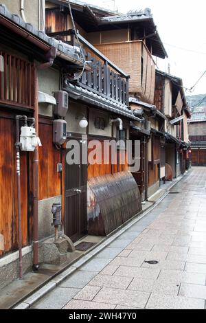 A traditional machiya house, or old wooden townhouse, in Nishijin ...