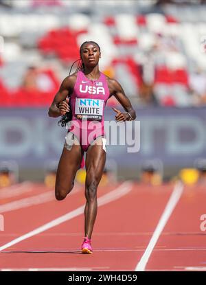 Kayla WHITE participating in the 200 meters at the World Athletics ...