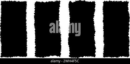 Black vector collage shape of ripped papers silhouettes isolated on ...