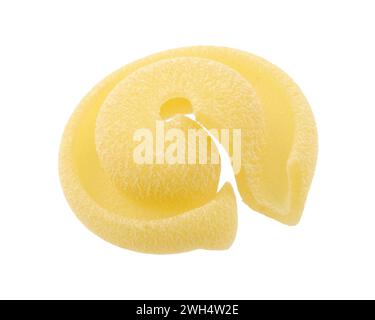 One piece of raw dischi volanti pasta isolated on white Stock Photo - Alamy