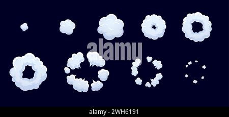Animation sprite sheet of bomb explosion sequence. Vector 2d cartoon ...