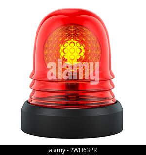 Red Flashing Beacon. Emergency LED strobe light. 3D rendering isolated on white background Stock ...