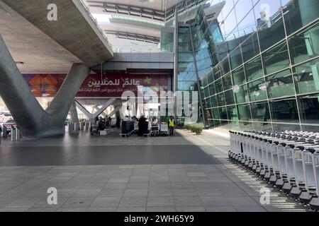 Doha, Qatar - January 19, 2024: The Exterior view of passenger terminal ...