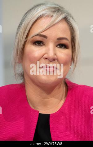 First Minister Michelle O'Neill speaks to media, during the Northern ...
