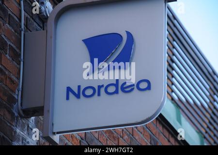 Copenhagen, Denmark /08 FEBRUARY 2024/Nordea bank branch in danish ...