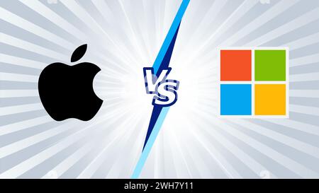 Istanbul, Turkey - 7 February 2024: Microsoft versus Samsung. Concept ...