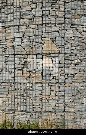 stones wall of rock horizontal restored ancient stone wall outdoor ...